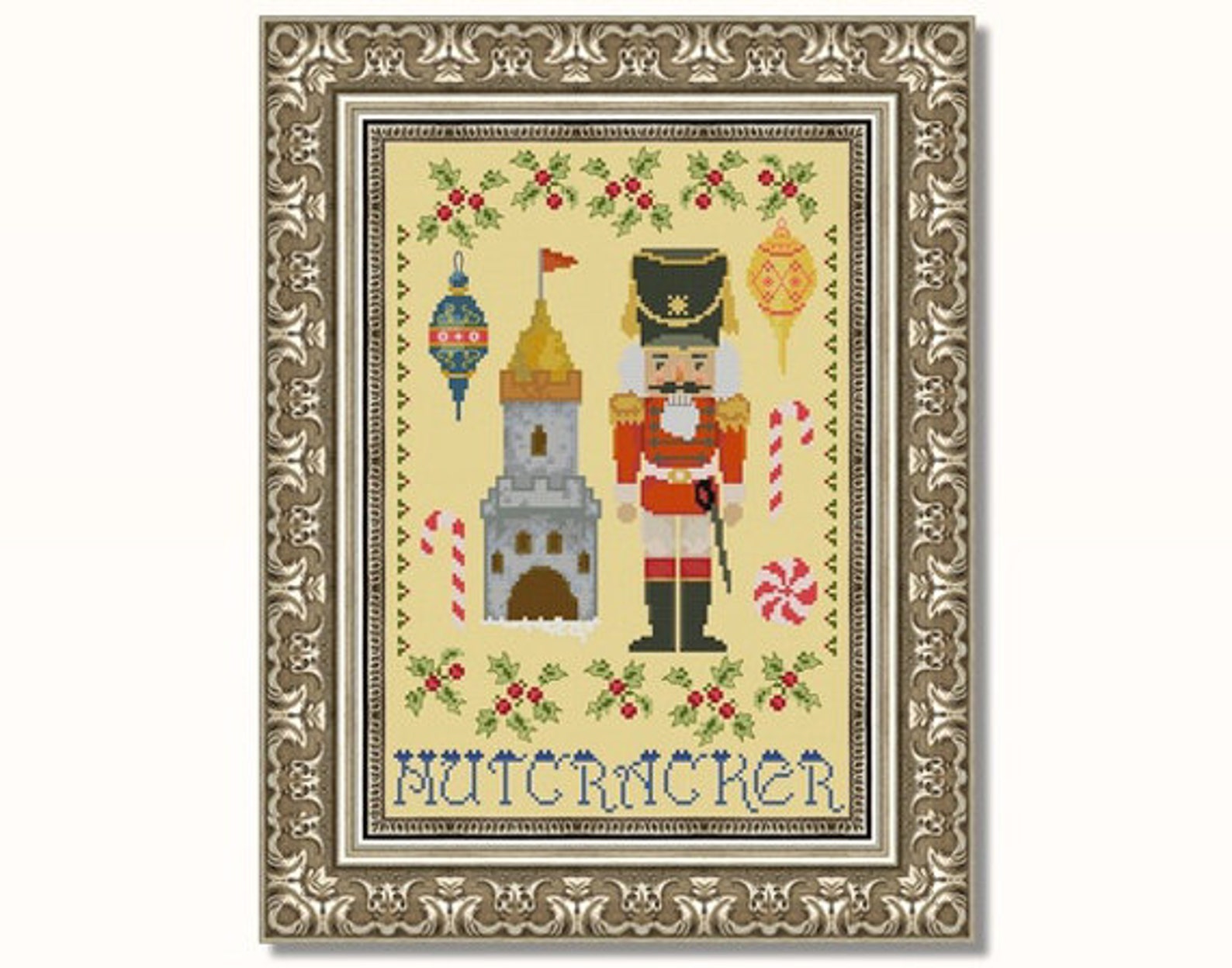 Counted Cross Stitch Pattern Christmas Baby Nutcracker King Castle ...