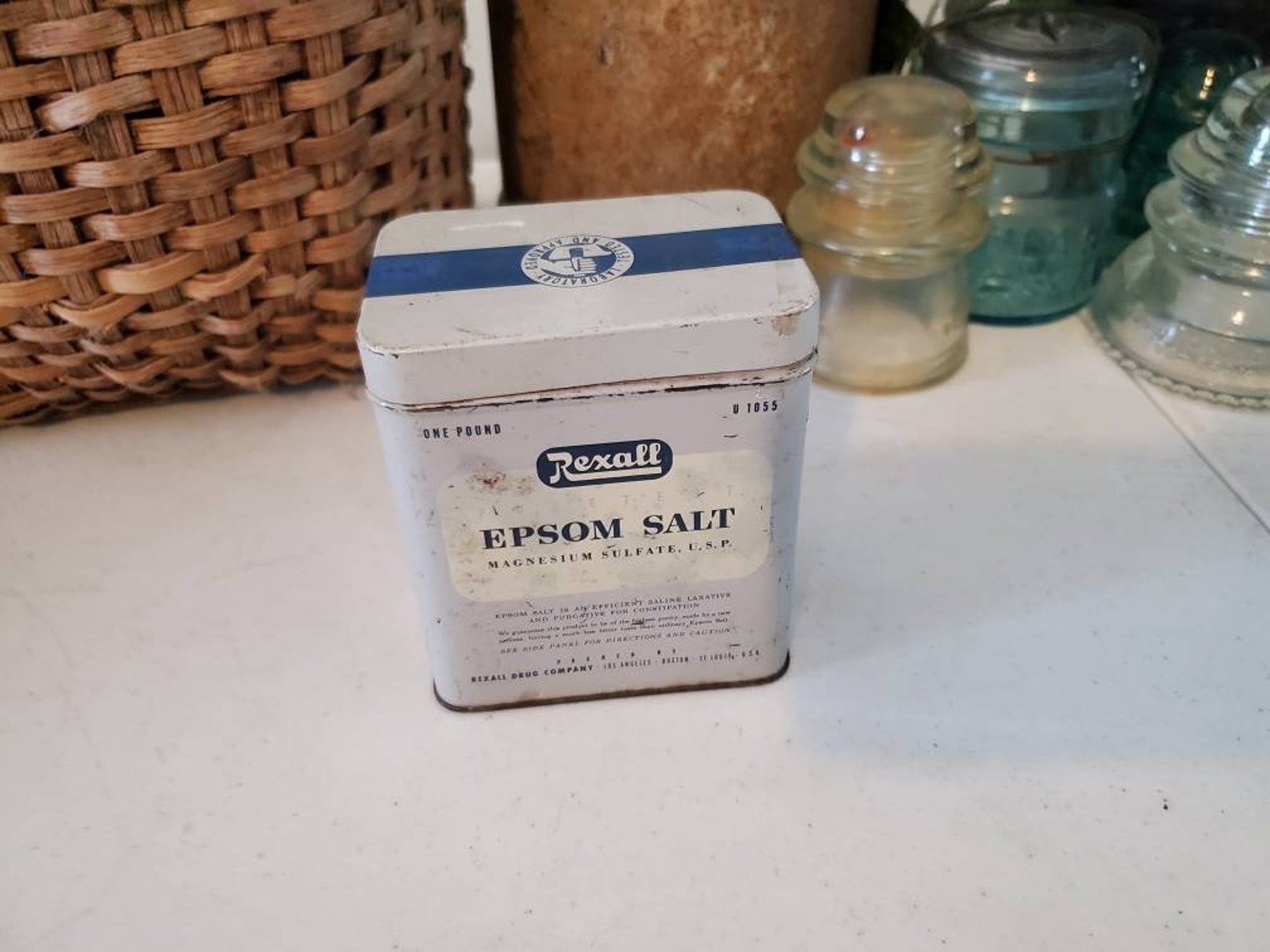 Rexall EPSOM SALT Tin 1 Pound Light Blue & Dark Blue Epsom | Etsy