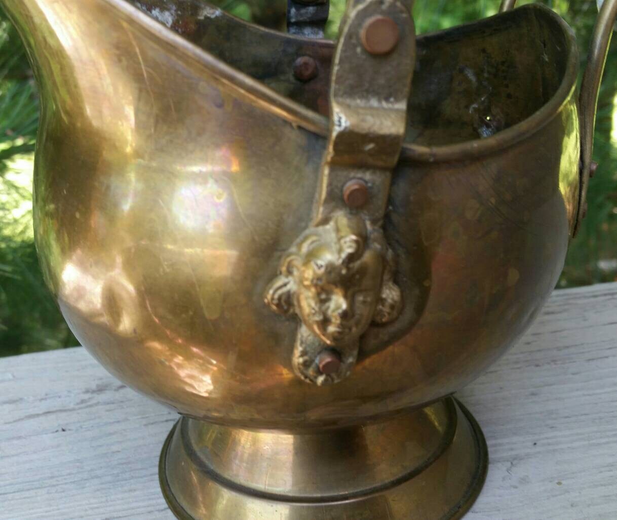 Extra Small Brass Coal Scuttle With Woman's Head Accents & - Etsy