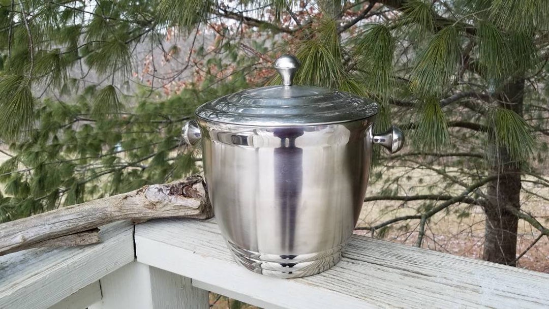 Lenox Tuscany Stainless Steel Ice Bucket / Vintage Ice Bucket Barware ...