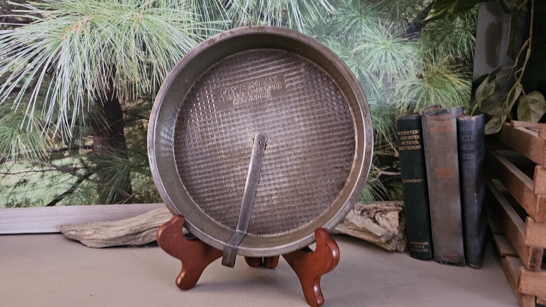 Ovenex Tin Cake Pan Round With Pie Crust Separator Slider Antique Perfect Bakeware Katzinger 9 1 ...