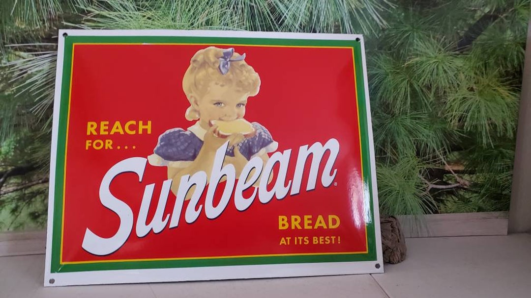1950s Porcelain SUNBEAM Bread Sign "reach for Sunbeam Bread at Its Best ...