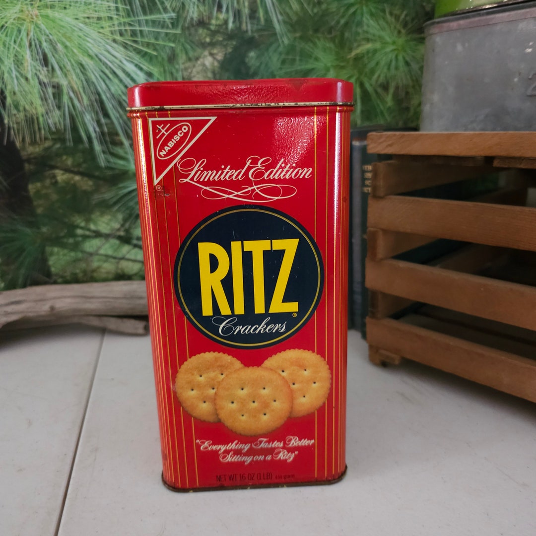 1986 Ritz Cracker Tin Red Yellow & Blue Retro Kitchen Storage #3923 - Etsy