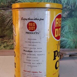 1950s Red Dot Potato Chip Tin Vintage Empty Yellow, Red, White & Black ...