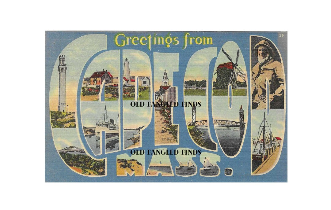 Digital Download Big Letters Greetings From CAPE COD MASS - Etsy
