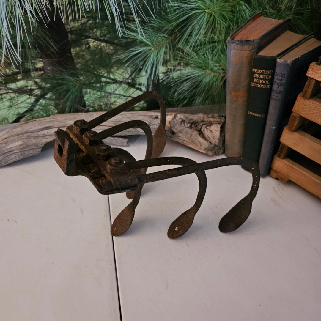 5 Tine Spade Shaped Push Plow Cultivator Rusty Steampunk Decor Garden ...