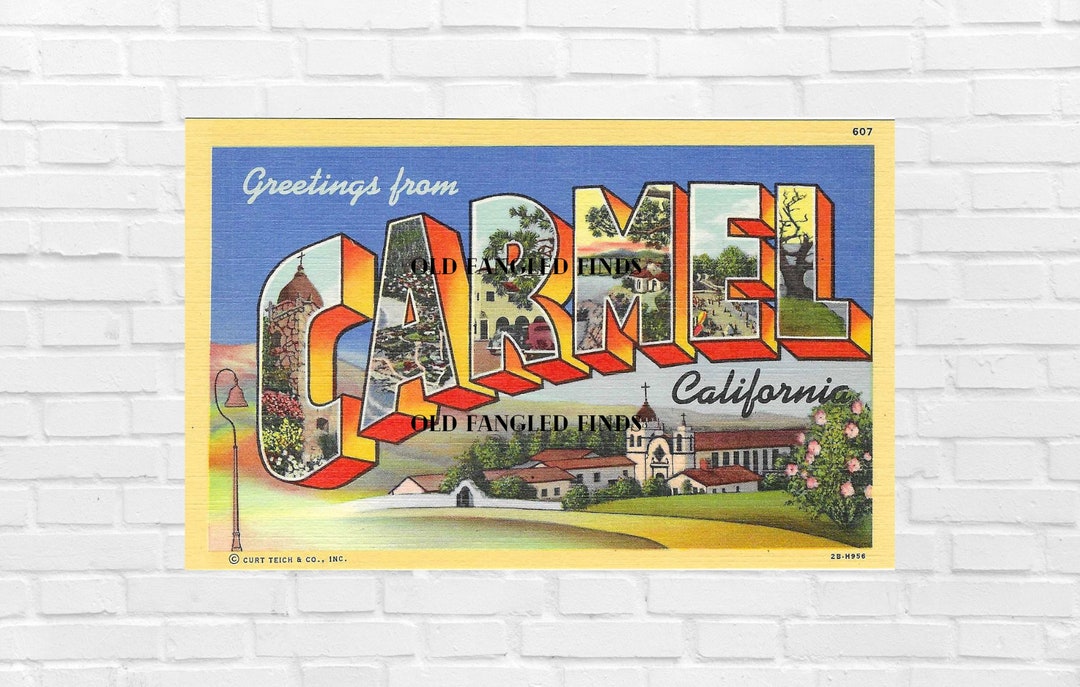 Digital Download Big Letters Greetings From CARMEL CALIFORNIA Postcard ...