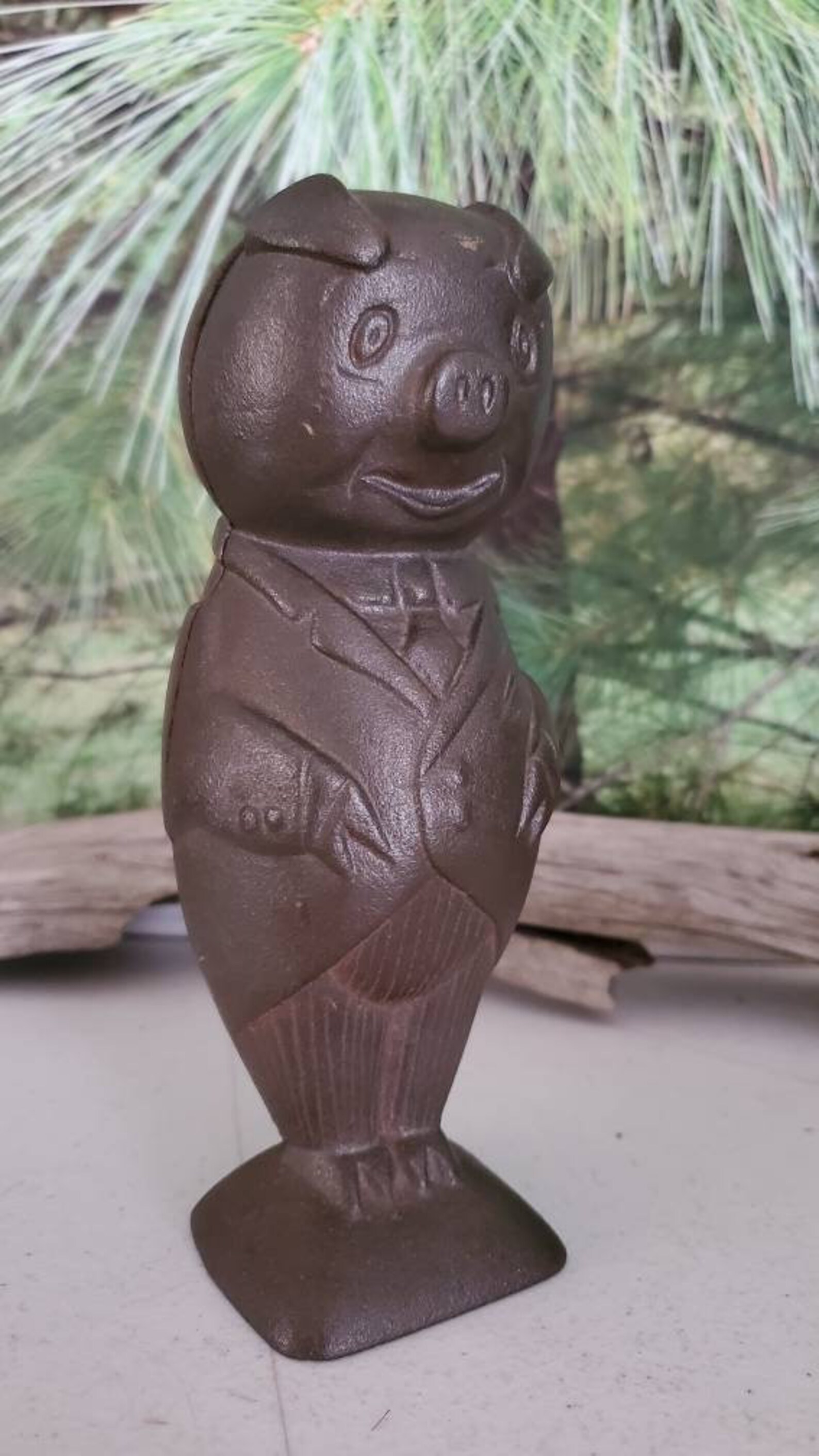Bank on Republic Cast Iron Piggy Bank 1960s Farm Animal Piggy Bank ...