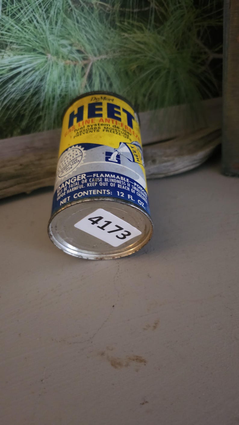 Vintage 1960s HEET Gas Line Anti Freeze Can: Automotive Collectible ...