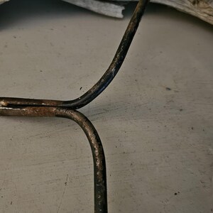 14 Rounded Tine Cast Iron Rake Head Handle Top Distressed Black Paint ...