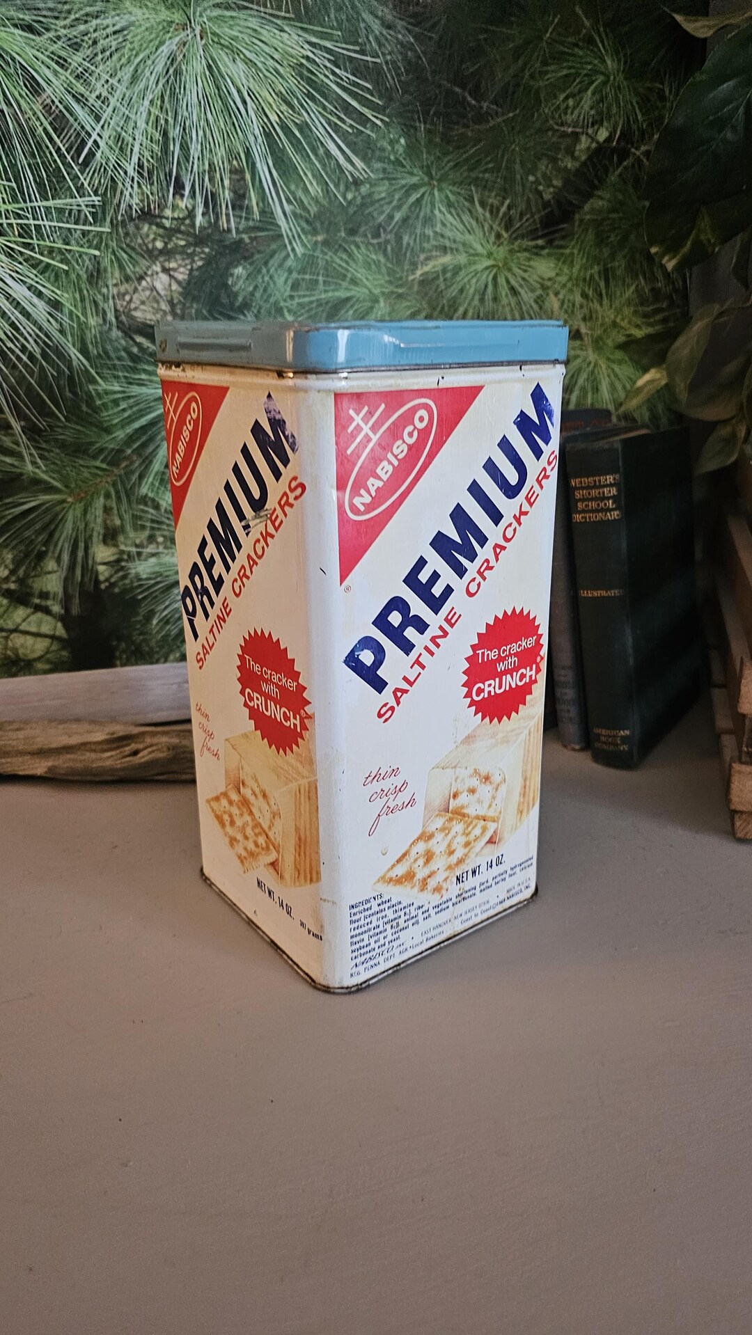 1969 Premium Saltine Cracker Tin From Nabisco 14 OZ Metal Saltine ...