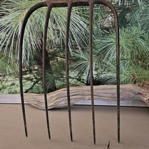Rusty 5 Tine Pitchfork Head Cast Iron Distressed Farmhouse Tool #4770 ...