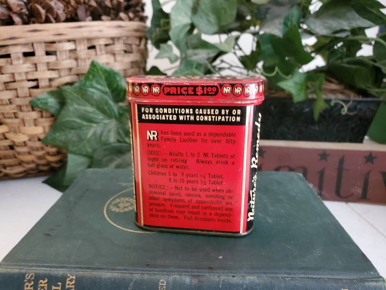 Antique Nature's Remedy NR Tablets Vegetable Laxative Tin / Collectible ...