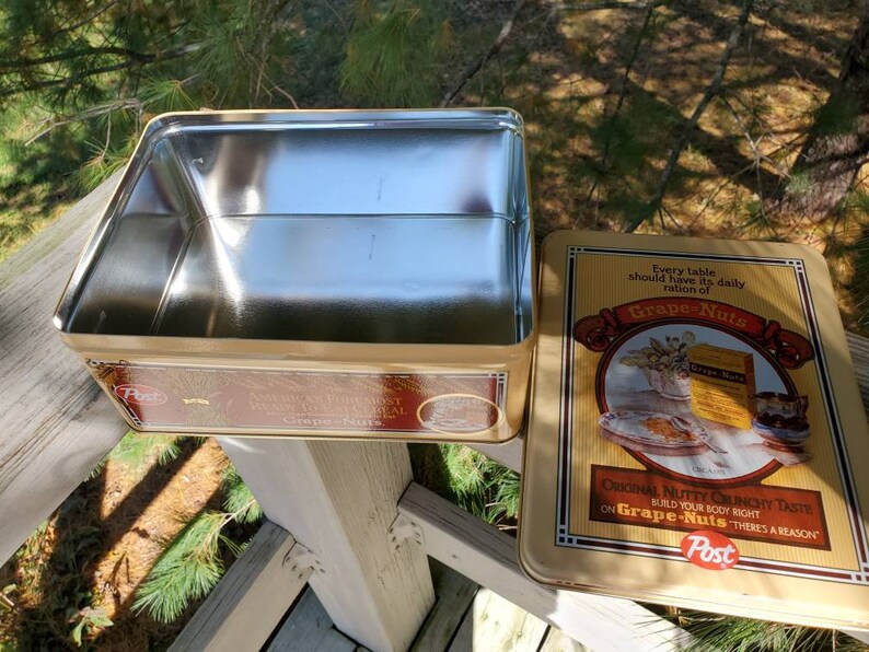 1980's Post Grape Nuts Cereal Tin / Retro Kitchen Storage | Etsy