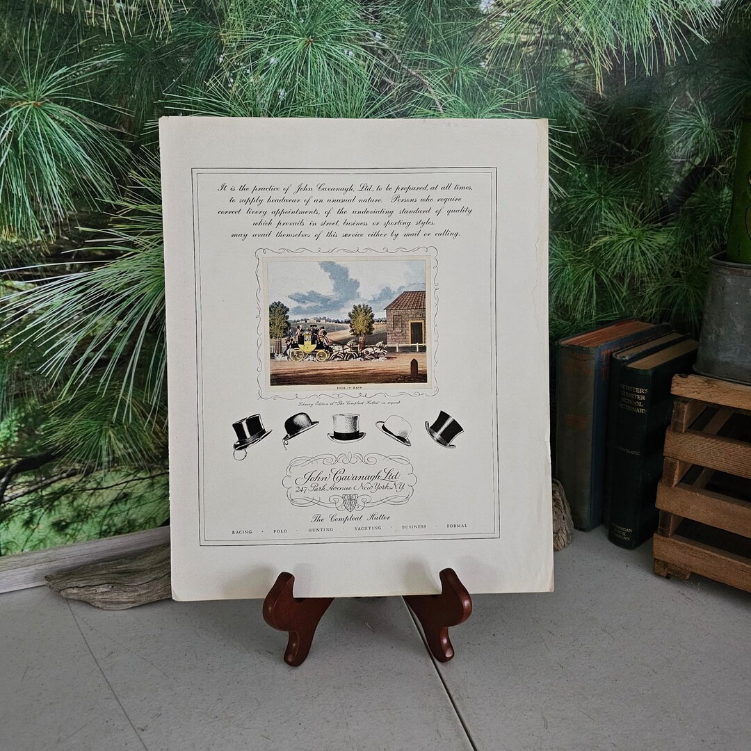 1930s John Cavanagh Hatter Ad: Vintage Clothing Magazine Print - Etsy