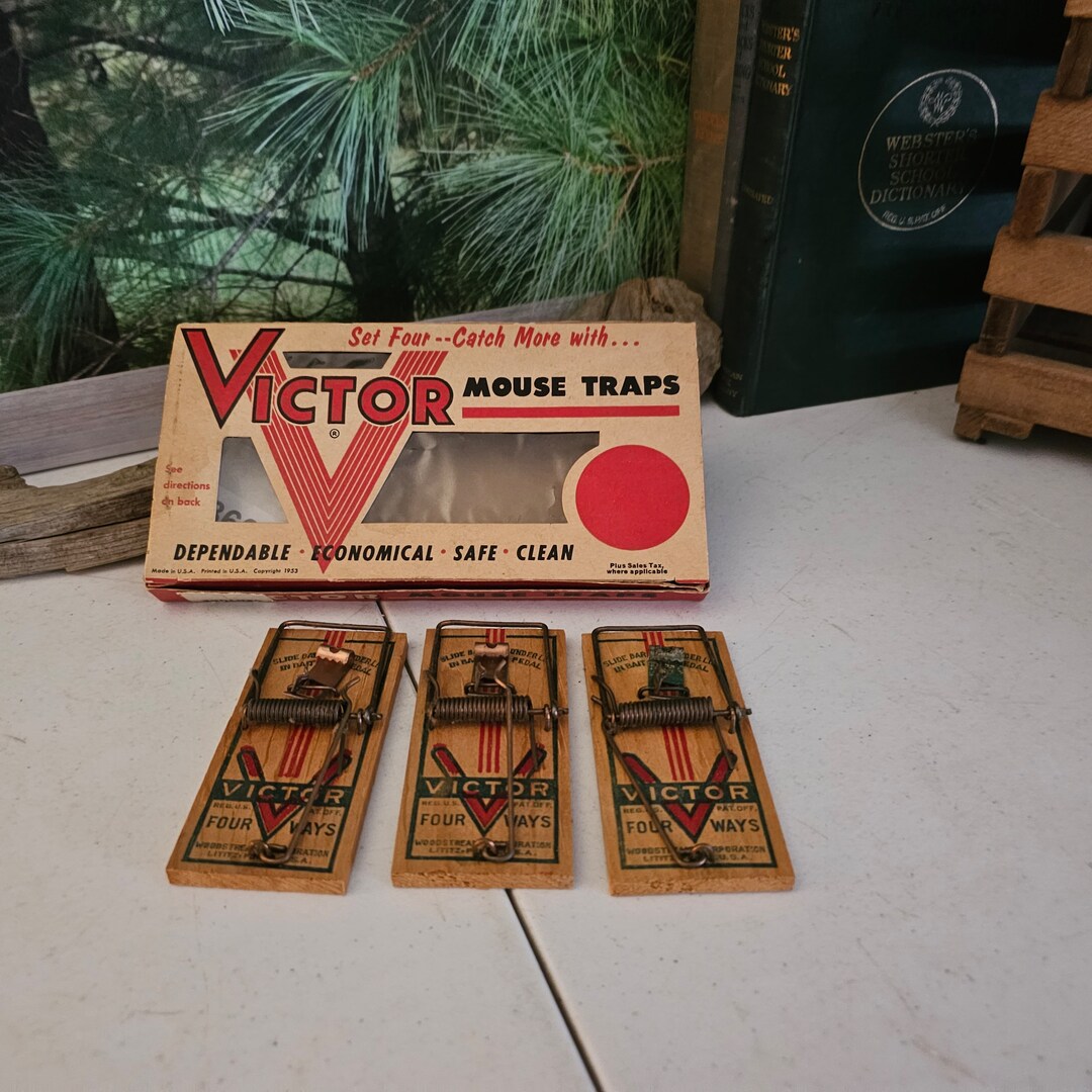 1953 VICTOR Mouse Traps in Box 3 Traps Included Vintage Advertising ...