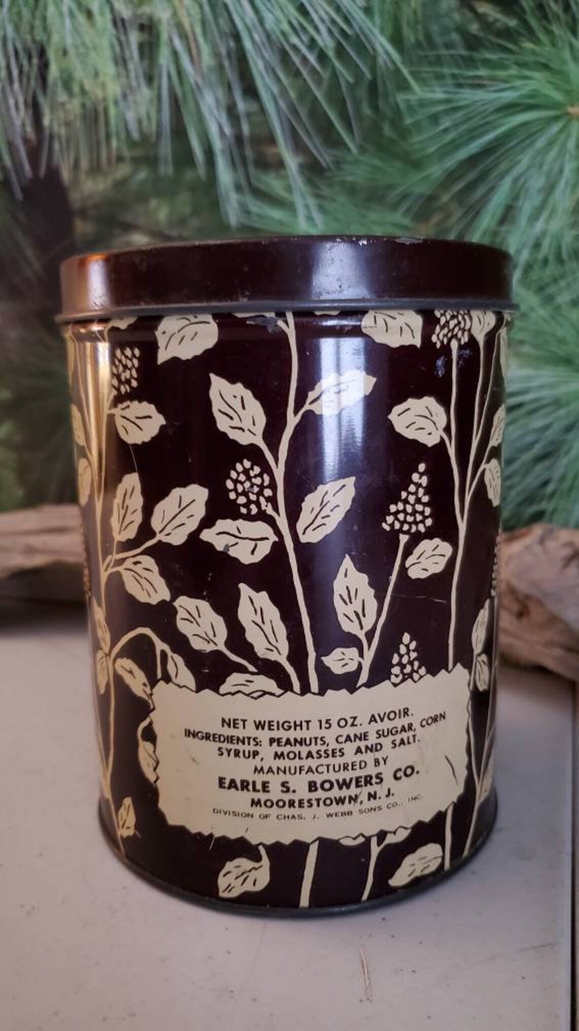 Bowers Peanut Crunch Tin Brown & Beige Vintage Advertising Tin - Etsy