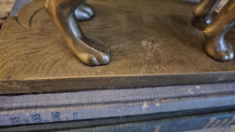 Art Deco 1930s FRANKART Great Dane Brass Dog Bookends Vintage Office or ...