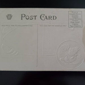 Unused Thanksgiving Greetings Turkey & Country Scene Vintage Postcard ...