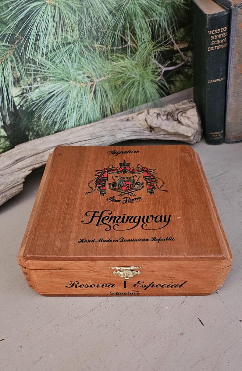 Hemingway Signature Wood Cigar Box Craft Supply Storage & Organization ...