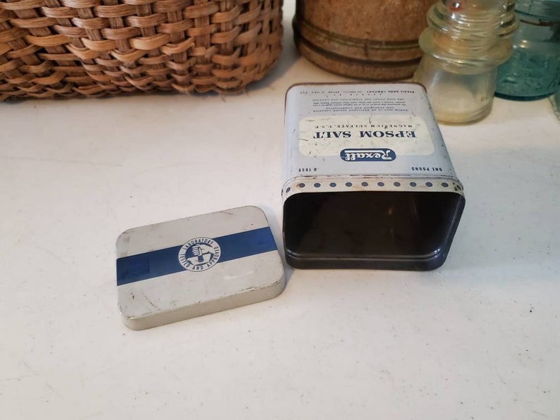 Rexall EPSOM SALT Tin 1 Pound Light Blue & Dark Blue Epsom | Etsy