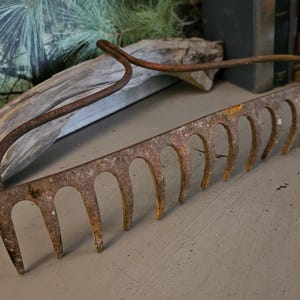 Rustic Cast Iron Rake Head: Distressed Farmhouse Garden Tool - Etsy