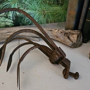 5 Tine Spade Shaped Push Plow Cultivator Rusty Steampunk Decor Garden ...