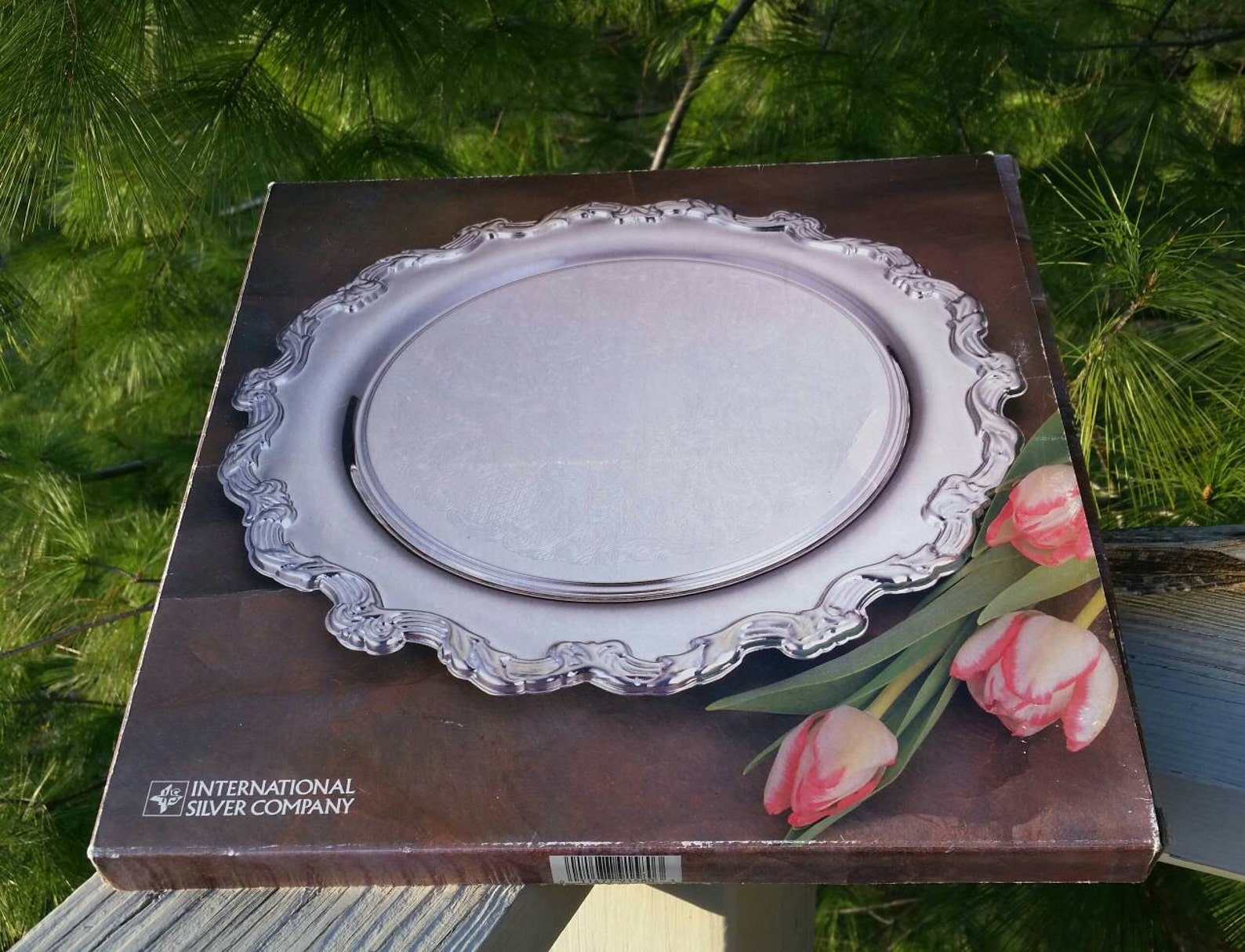 International Silver Company Silver Plate Ornate Round Tray - Etsy