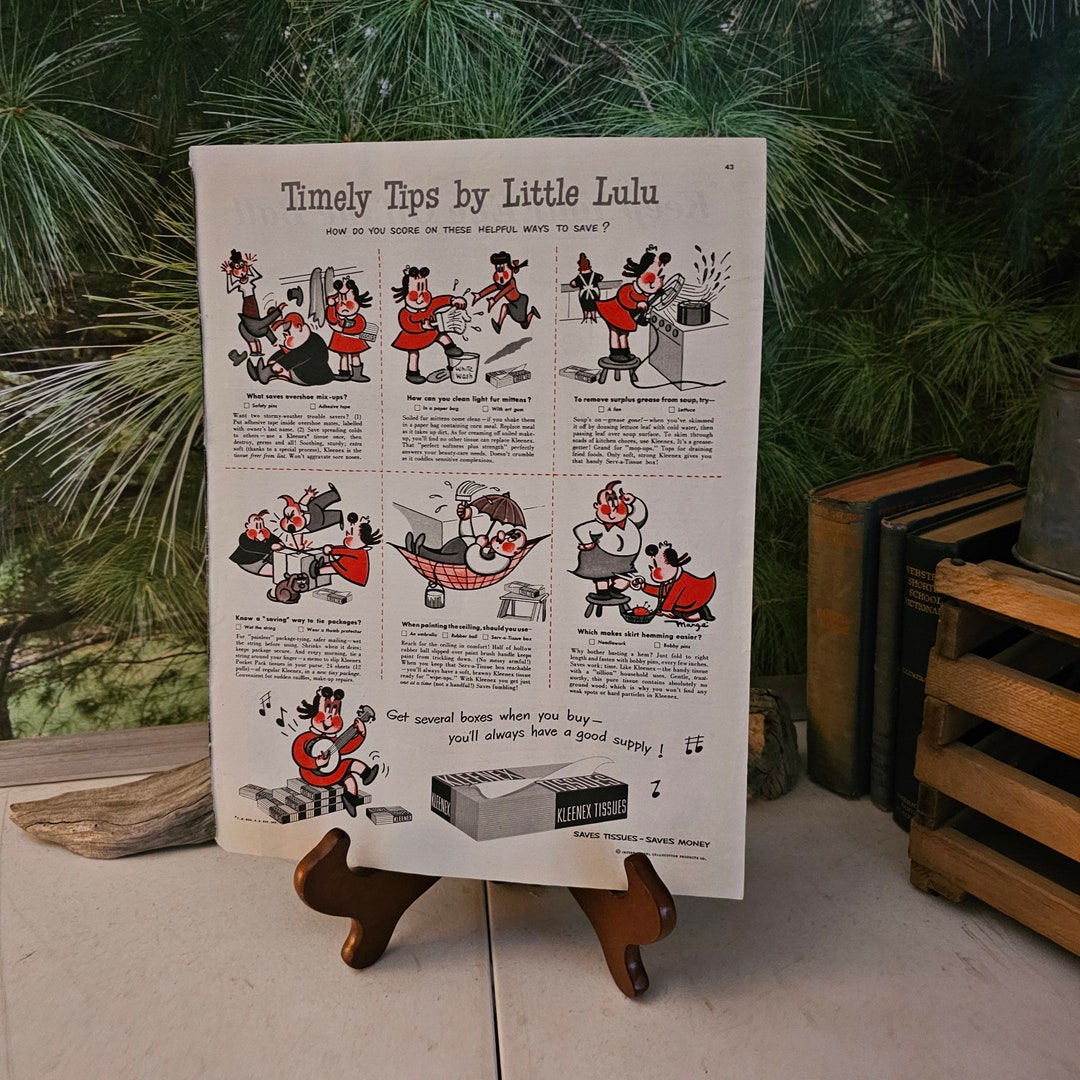 1950s Kleenex Tissue Magazine Ad Timely Tips by Little Lulu Vintage ...