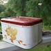 Metal Bread Box With Red Lid & Red Fruit Motif on Front / Vintage ...