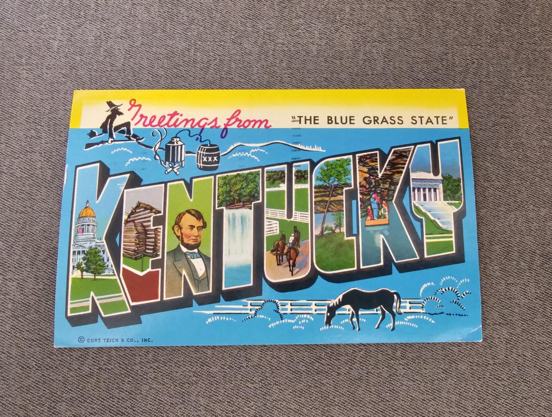 1960s Greetings From KENTUCKY Chrome Postcard With Large Letters Curt ...