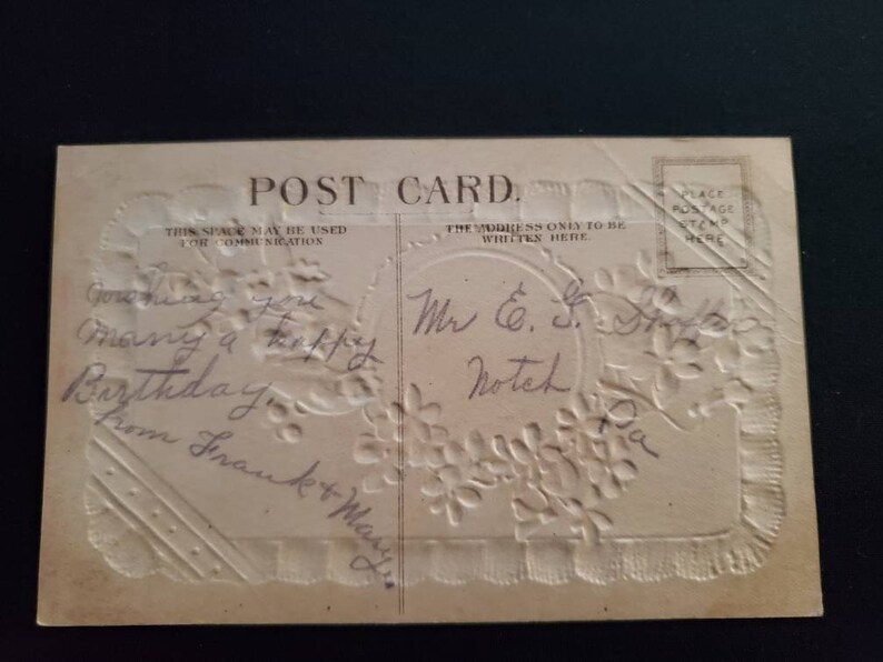 Set of 2 Embossed a Happy Birthday Postcards With - Etsy