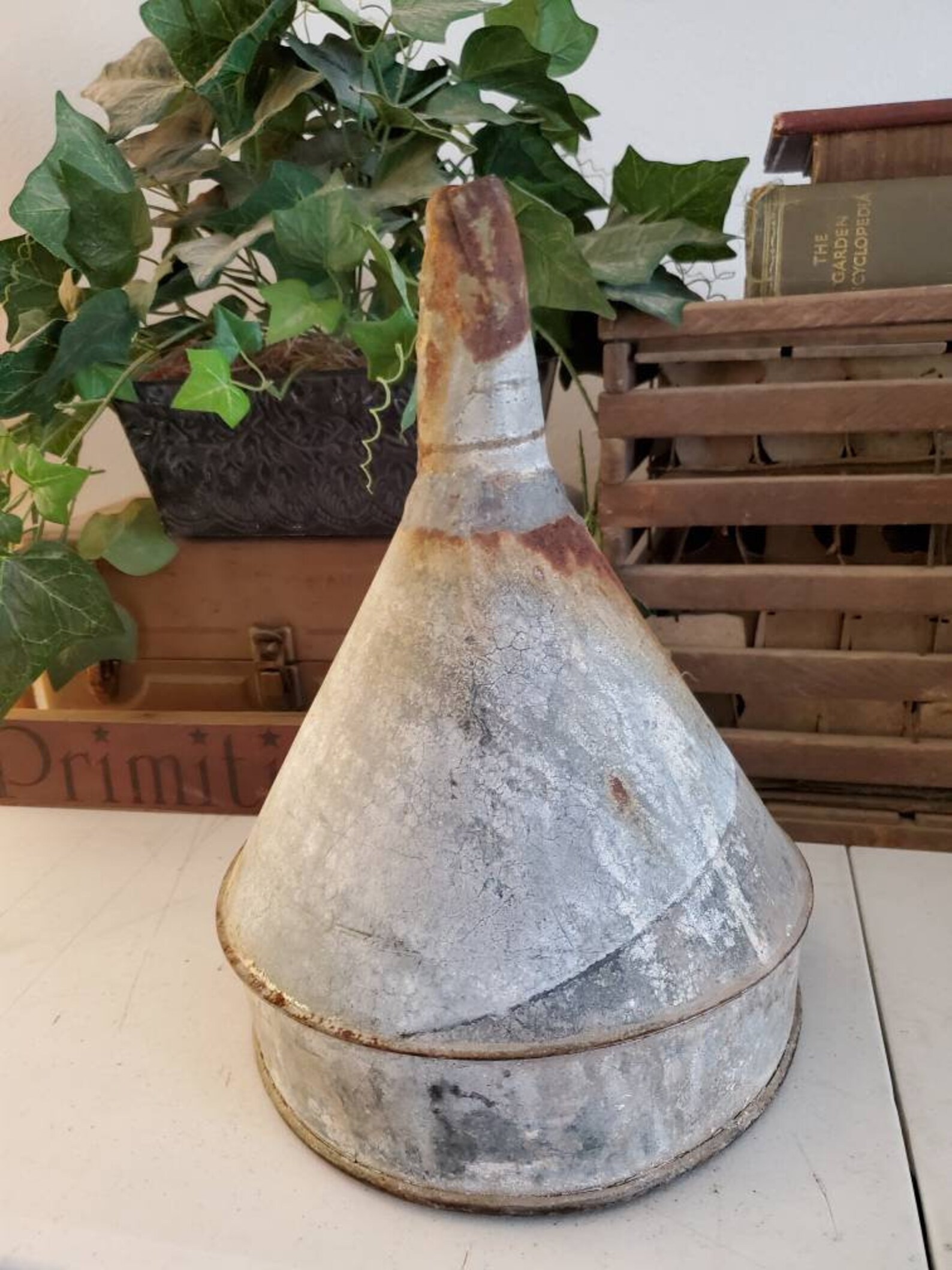 Old Distressed Galvanized Farm Funnel / Farmhouse Decor / Farm | Etsy