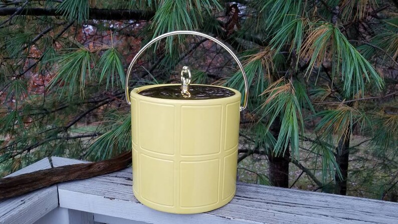 Kraftware Yellow Vinyl Ice Bucket Vintage Bar Ware Retro Ice - Etsy