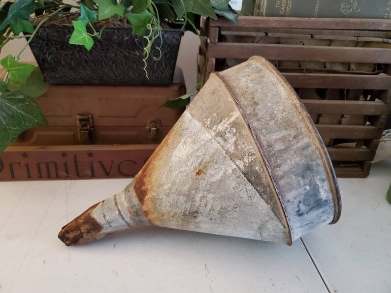 Old Distressed Galvanized Farm Funnel / Farmhouse Decor / Farm | Etsy