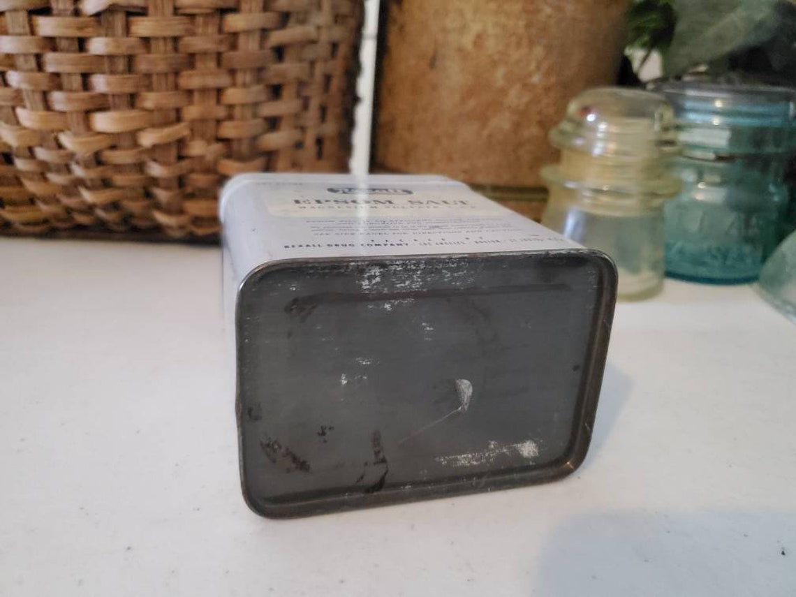 Rexall EPSOM SALT Tin 1 Pound Light Blue & Dark Blue Epsom | Etsy
