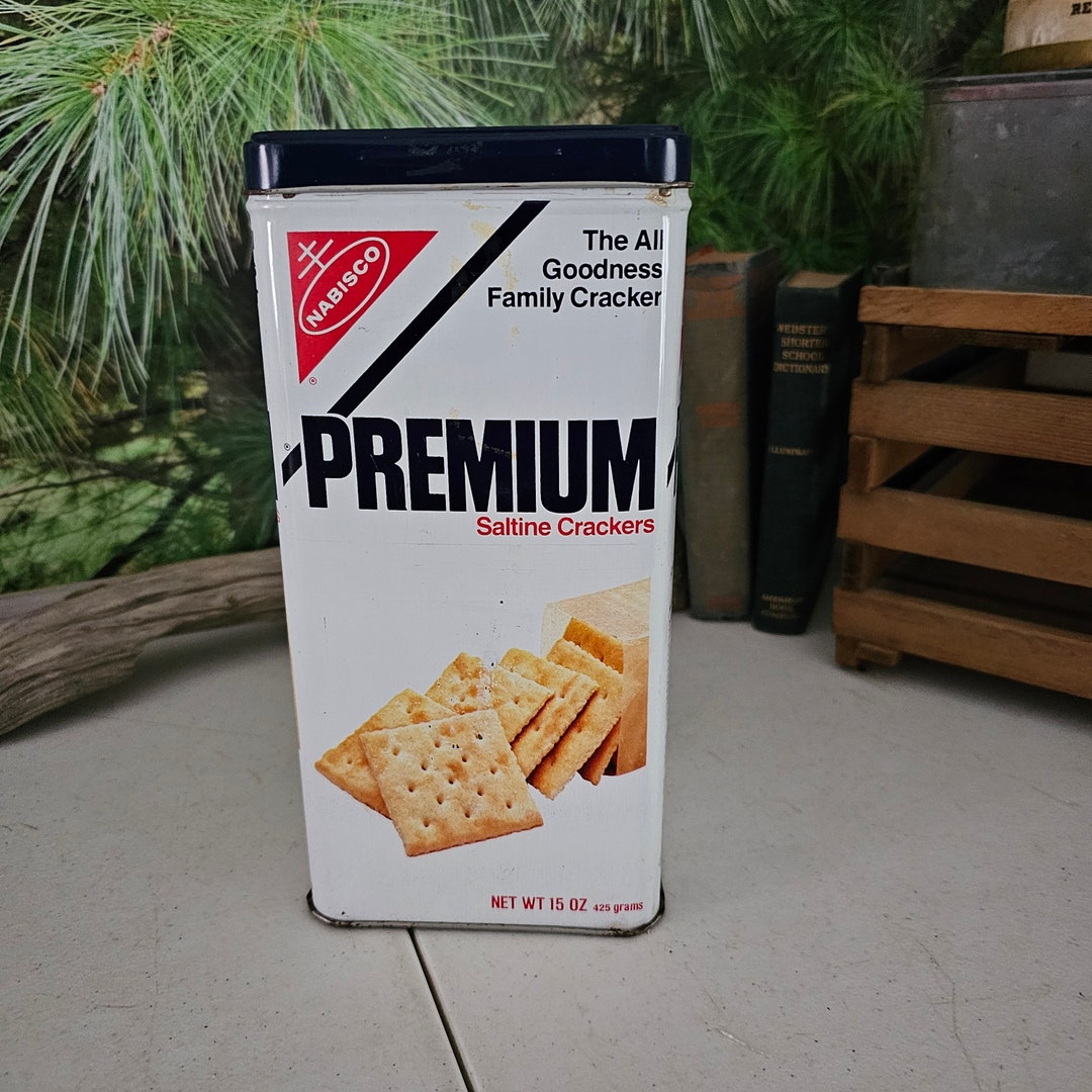 1978 NABISCO Premium Saltine Cracker Tin 15 OZ Faded Graphics on One ...