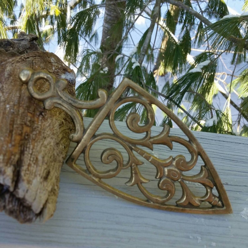 Brass Iron Shaped Trivet With Scrollwork Design Brass Home - Etsy