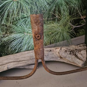 16 Tine Cast Iron Rake Head Rough Rusty Farmhouse Tool Rustic Garden ...