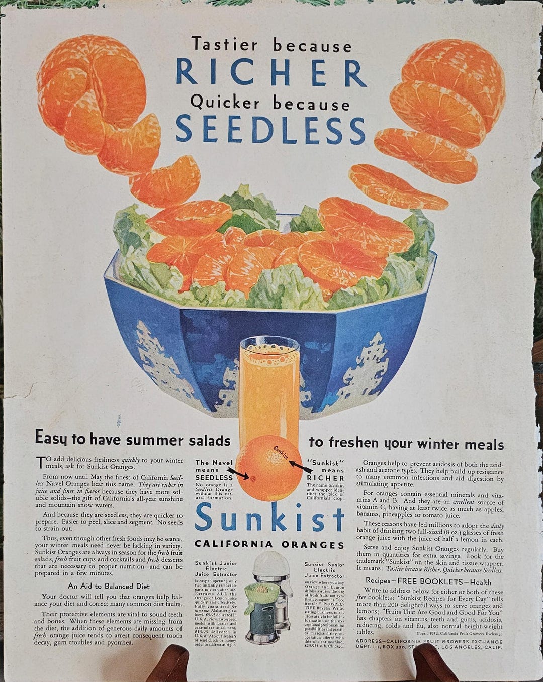 1930s Sunkist Oranges & Aqua Velva Ad: Vintage Art Deco Print - Etsy