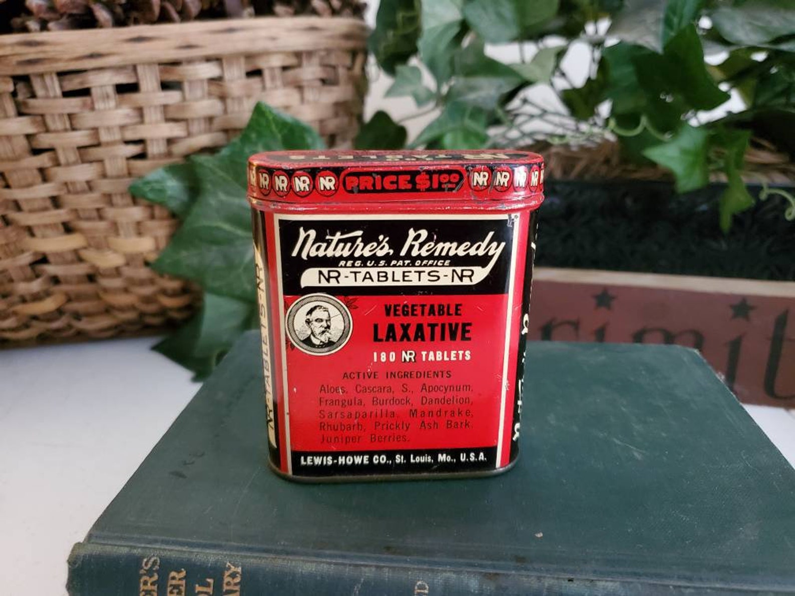 Antique Nature's Remedy NR Tablets Vegetable Laxative Tin | Etsy