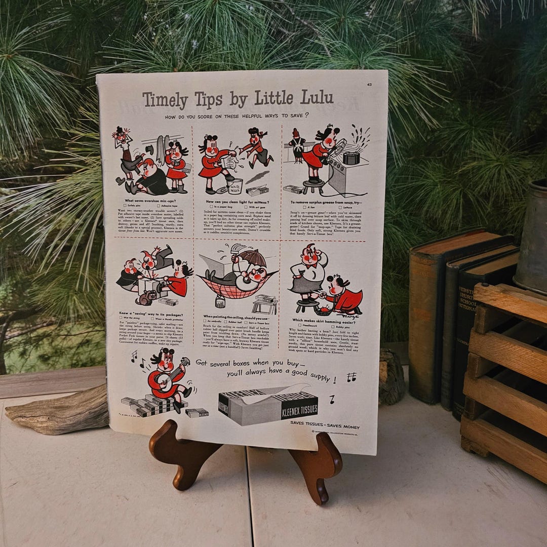 1950s Kleenex Tissue Magazine Ad Timely Tips by Little Lulu Vintage ...