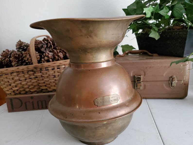 Brass & Copper Spittoon GOLDFIELD HOTEL Nevada / Vintage - Etsy