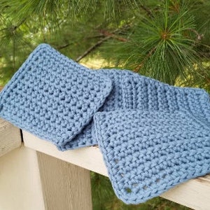 Set of 4 Steel Blue Cotton/nylon Crochet Coasters / Handmade Home ...