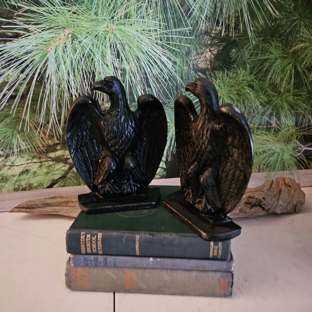 Pair of Robert Emig Eagle Cast Iron Bookends 1940s Vintage Americana ...