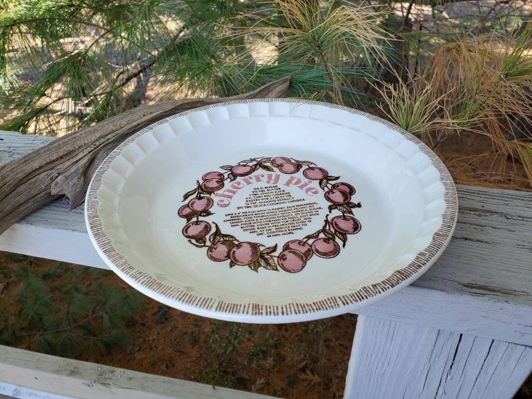 Ceramic Cherry Pie Recipe Pie Plate Fluted Edge Cherry Pie Plate ...