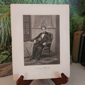 Rufus Choate Antique Steel Engraving National Portrait Gallery Eminent ...