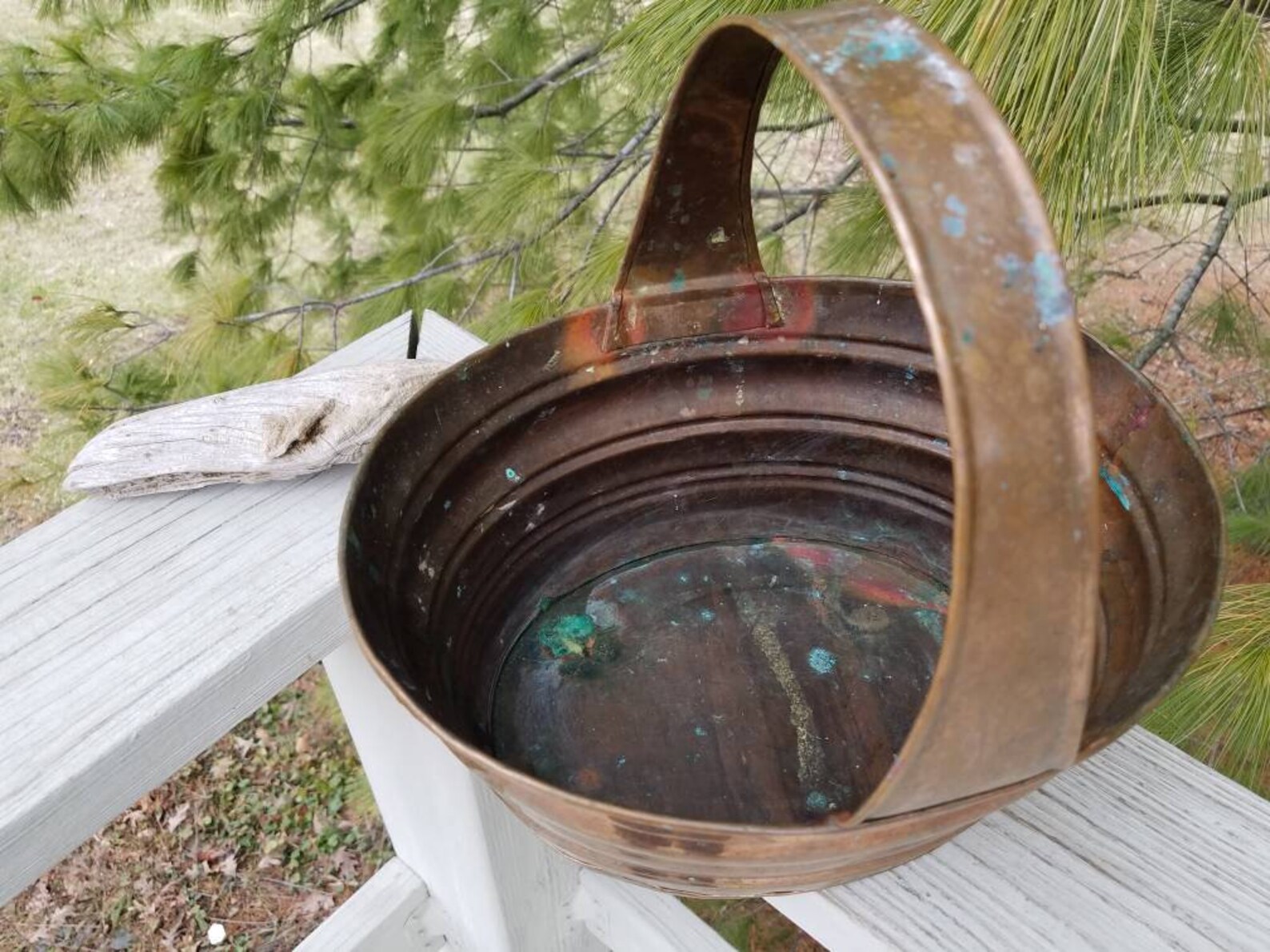 Oval Solid Copper Basket with Copper Strap Handle Farmhouse | Etsy