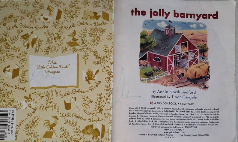 1978 the Jolly Barnyard A Little Golden Book / Children's - Etsy