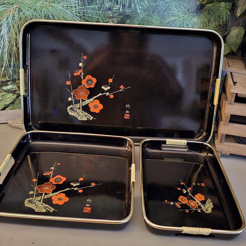 Japan Black Lacquer Tray - Etsy